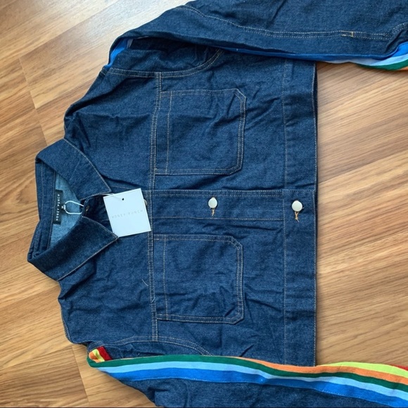 Jackets & Coats | New Rainbow Stripped Jean Jacket | Poshmark